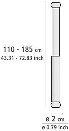 TELESCOPIC SLIDE BAR 20mm 110-185 WHITE – Home & Beyond